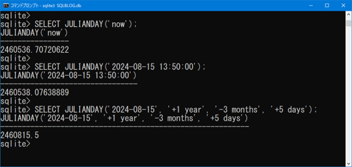 SQLの日付・時間関数（DATE、TIME、DATETIME、JULIANDAY、STRFTIME）を使ってみよう！