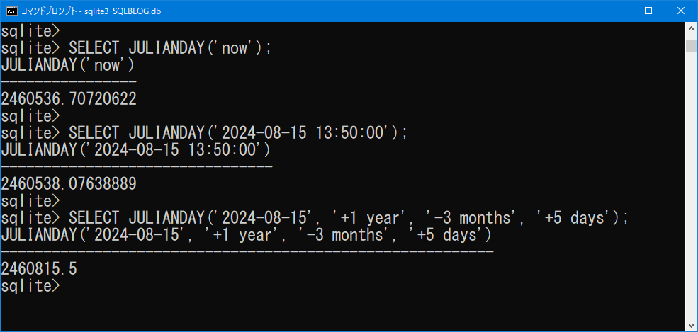SQLの日付・時間関数（DATE、TIME、DATETIME、JULIANDAY、STRFTIME）を使ってみよう！